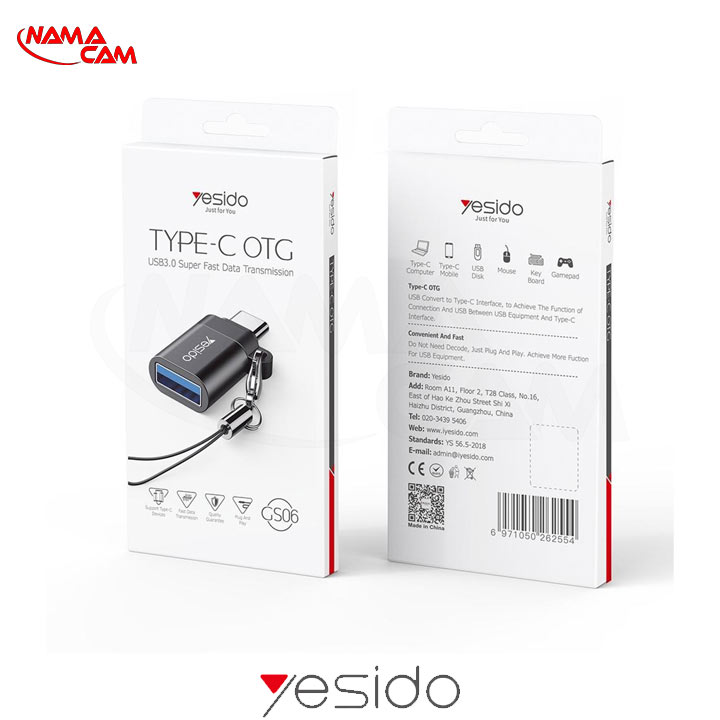 تبدیل USB به تایپ C - یسیدو - GS06 - فروش ویژه OTG تایپ سی